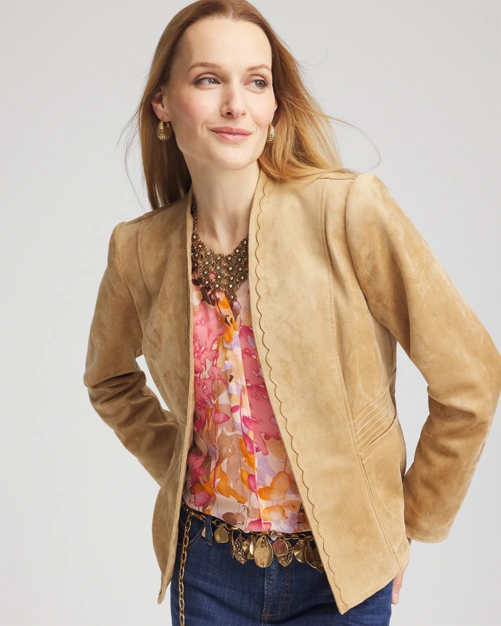 Faux Suede Peplum Jacket | Chico's Faux Suede Peplum Jacket | Chico's